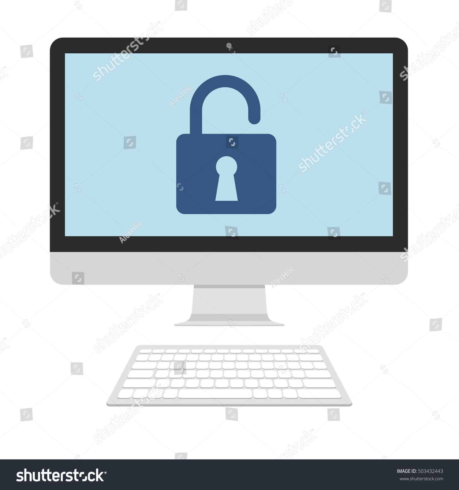 Locked System On Computer Screen Vector Stock Vector (Royalty Free ...