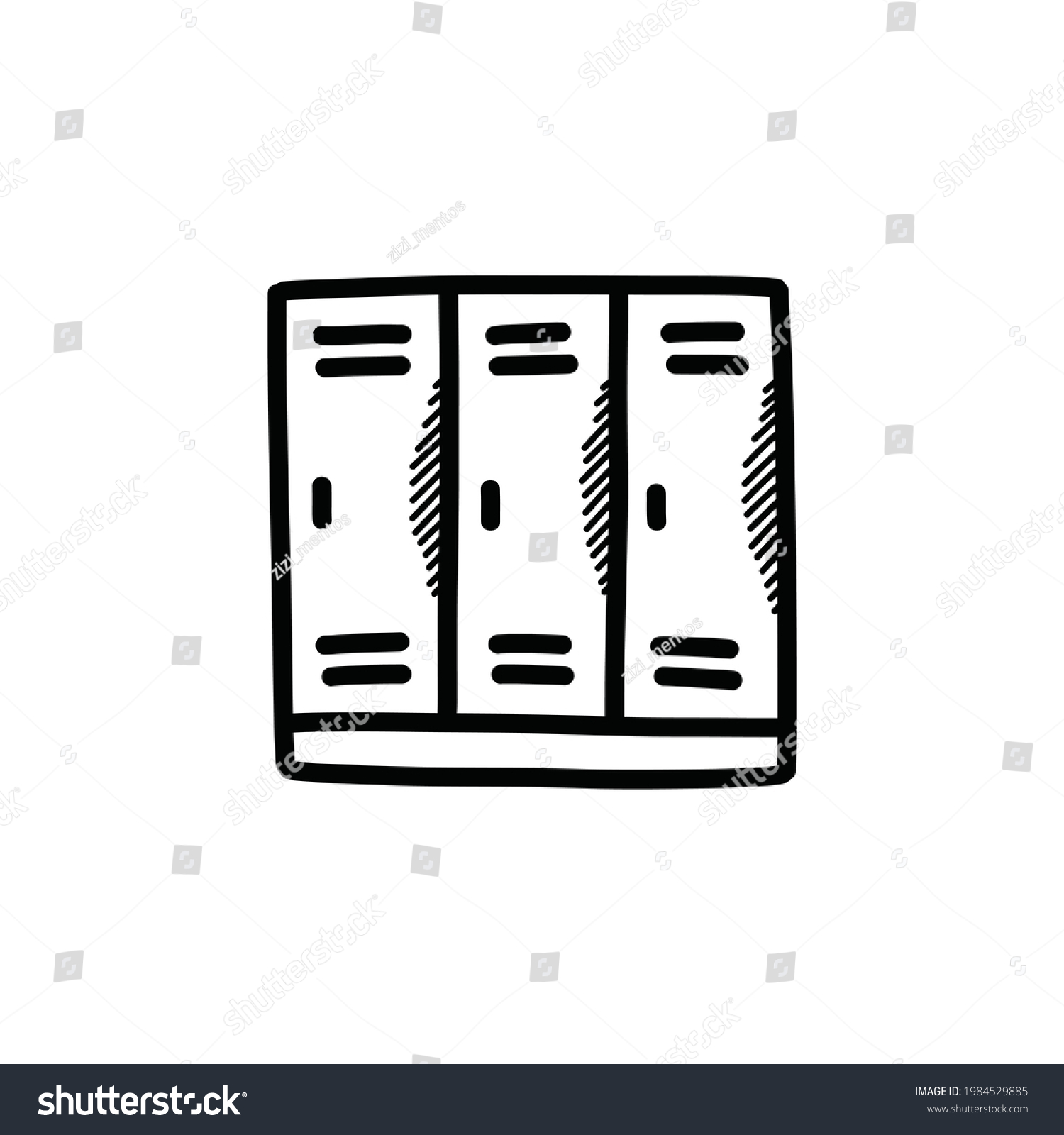 Lockers Doodle Icon Vector Illustration Stock Vector (Royalty Free ...