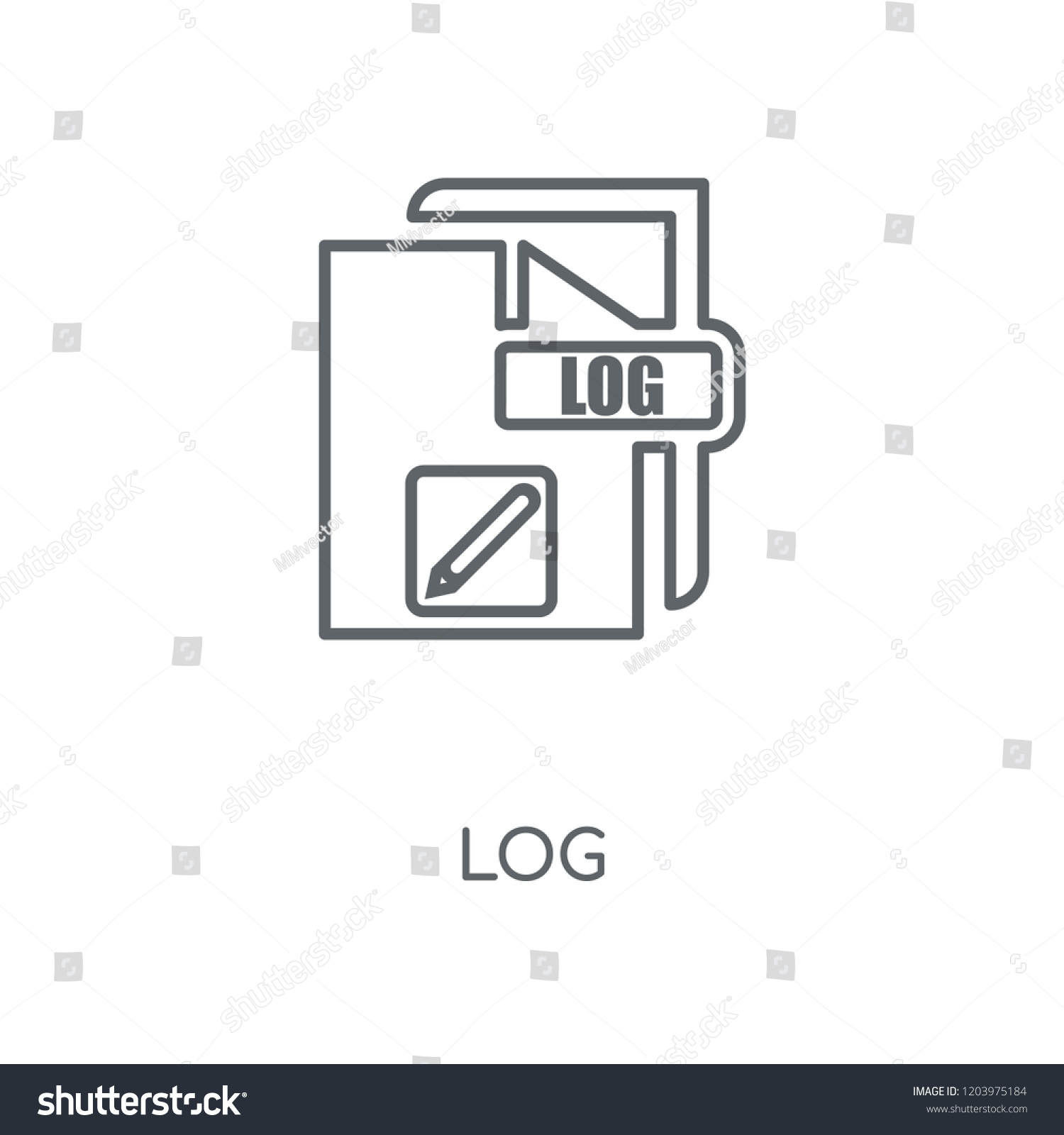Log Linear Icon Log Concept Stroke Stock Vector (Royalty Free ...