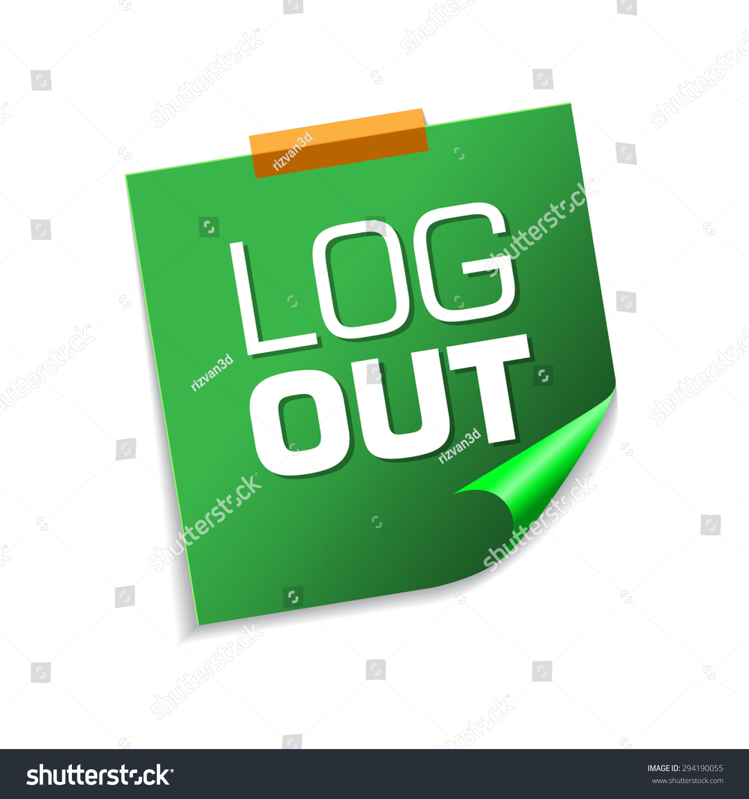 Log Out Green Sticky Notes Vector Stock Vector (Royalty Free) 294190055 ...