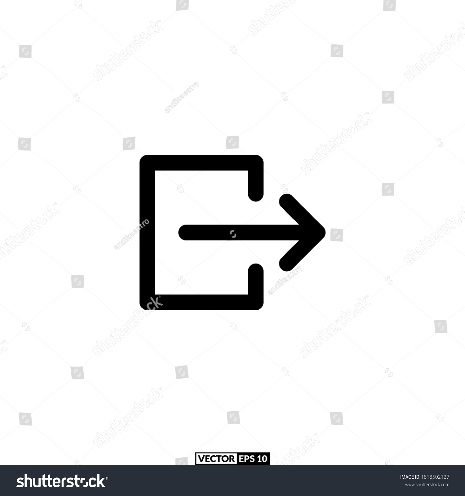 Log Out Icon Outline Vector Design Stock Vector (Royalty Free ...