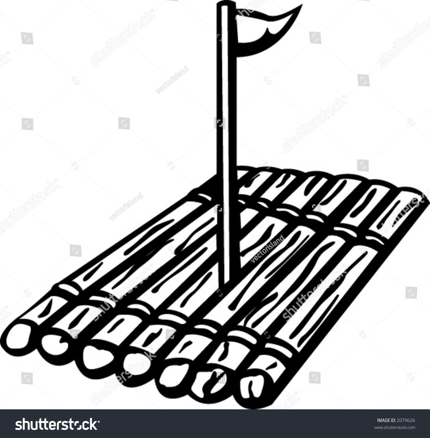 Log Raft Illustration Stock Vector (Royalty Free) 2079626 | Shutterstock