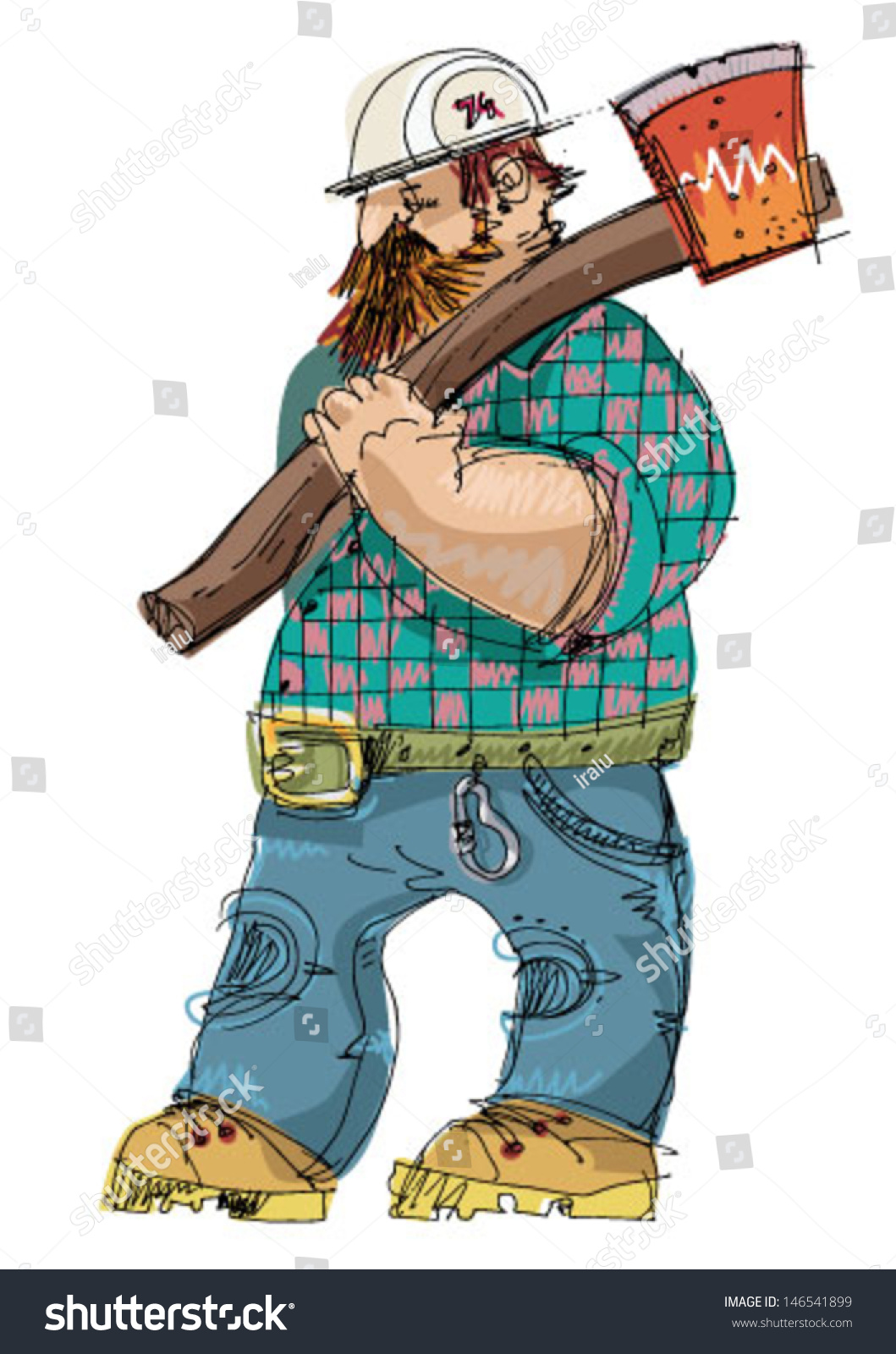 Logger With Ax - Cartoon Ilustración vectorial en stock 146541899 ...