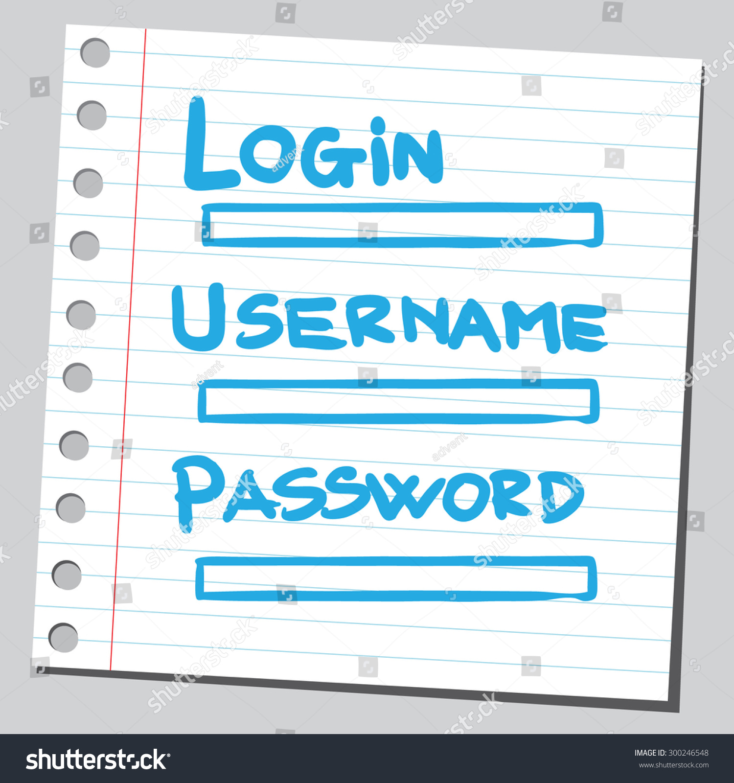 Login Username Password Stock Vector (Royalty Free) 300246548