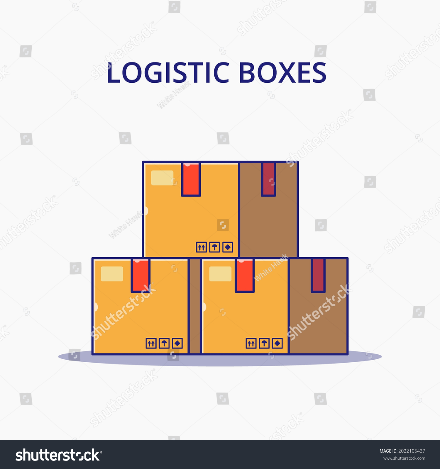 Logistic Boxes Cartoon Vector Illustration Logistics Stock Vector ...