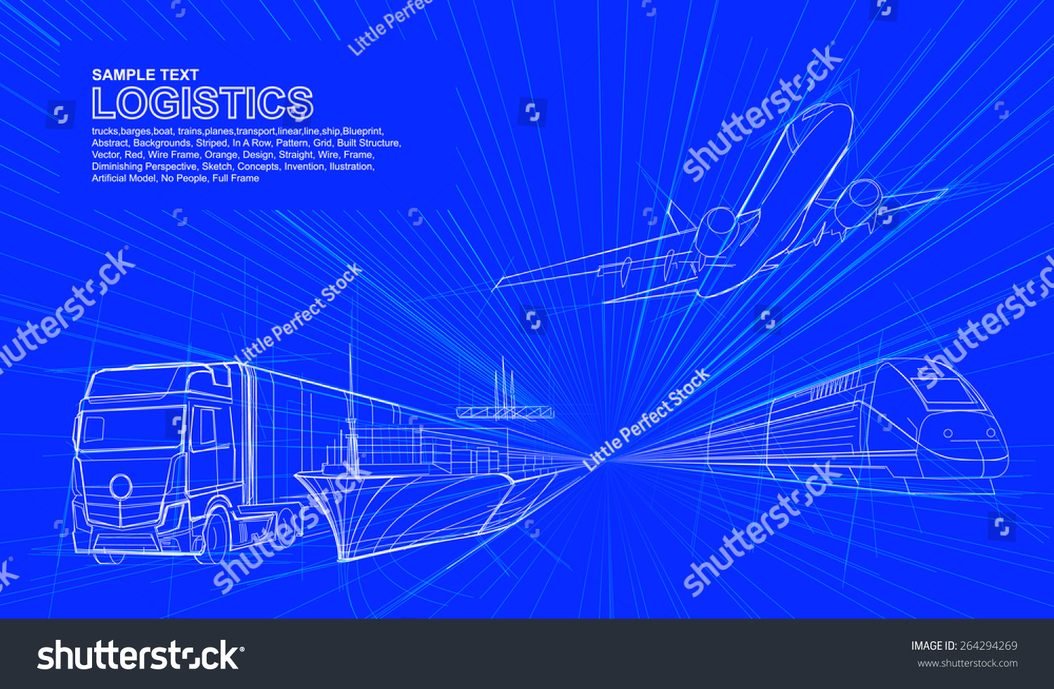 Logistic Line Drawing Stock Vector (Royalty Free) 264294269
