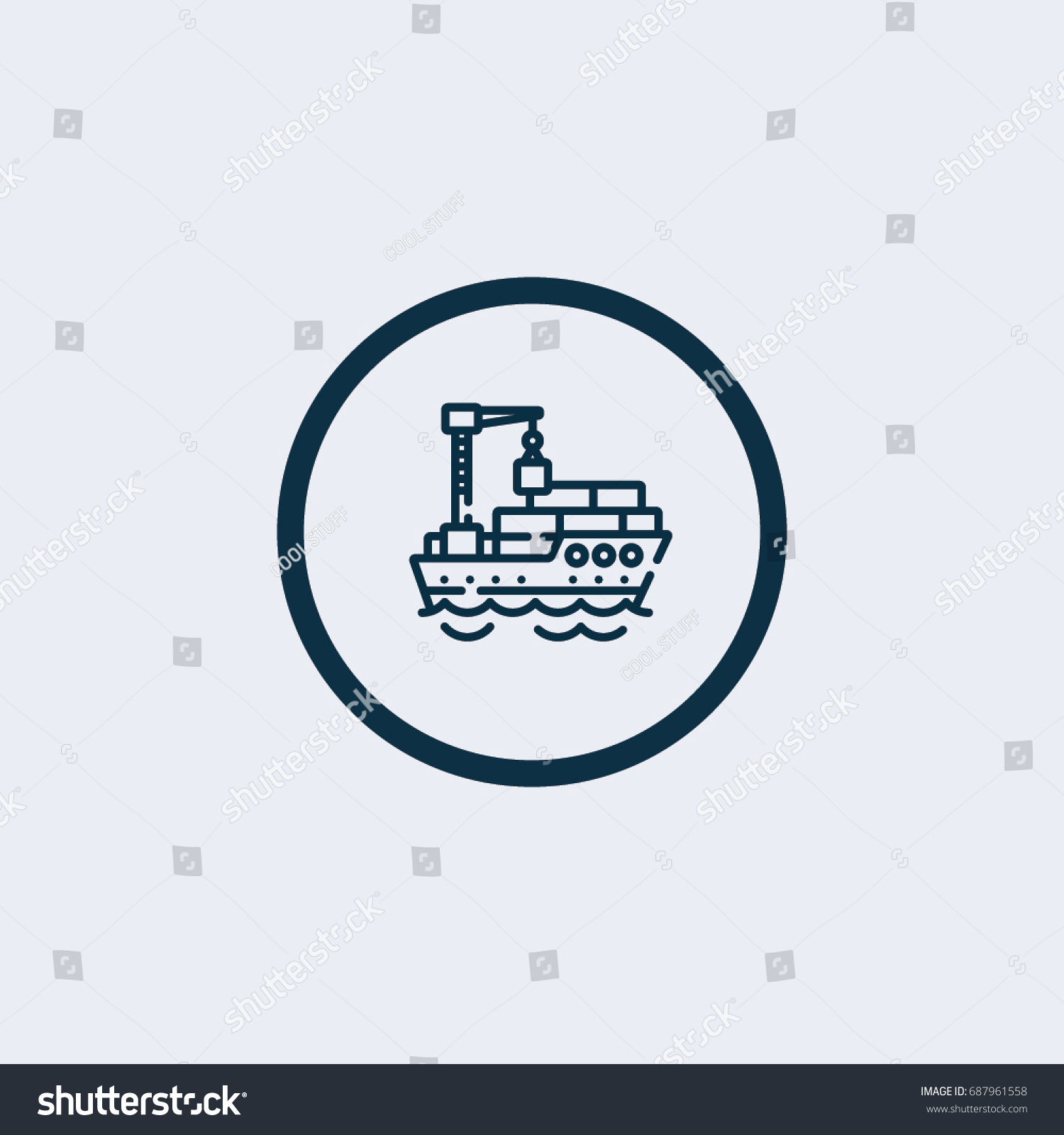 Logistic Ship Icon Stock Vector (Royalty Free) 687961558 | Shutterstock