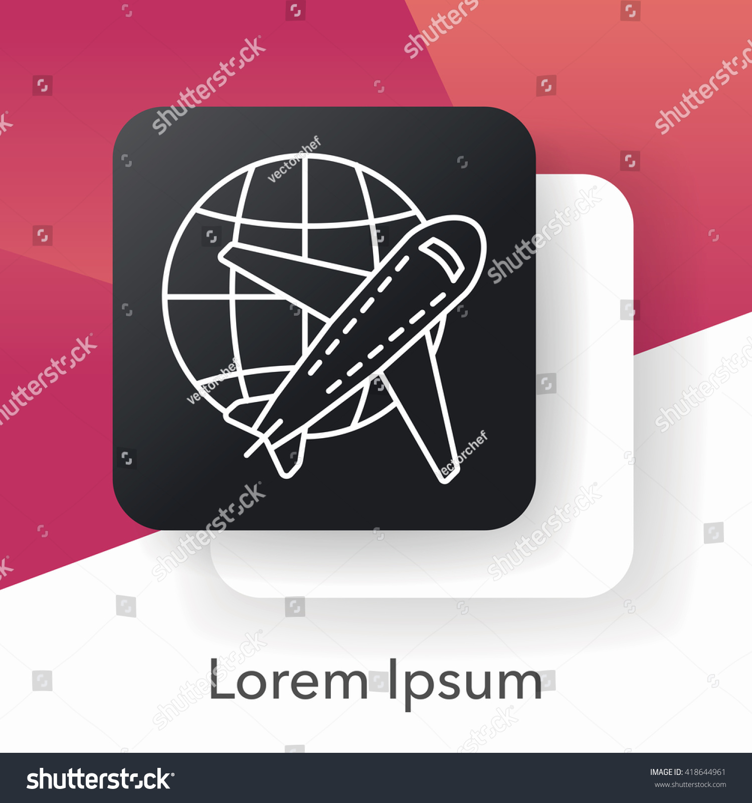 Logistics Airplane Line Icon Stock Vector (Royalty Free) 418644961 ...