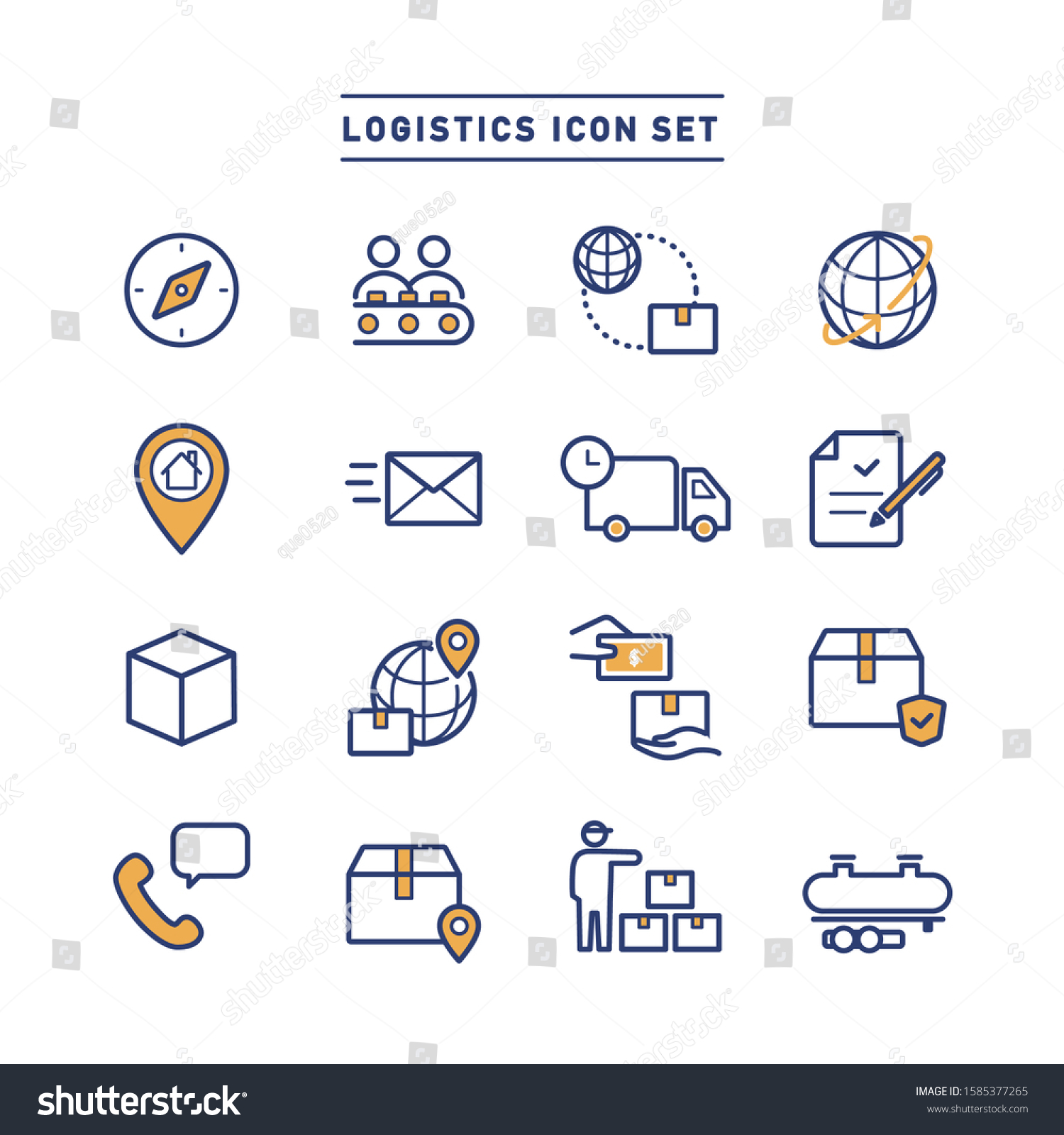 Logistics Distribution Icon Set Stock Vector (Royalty Free) 1585377265