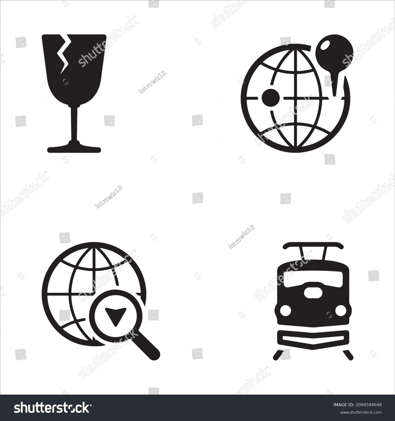 Logistics Black Icon Set Stock Vector (Royalty Free) 2094544648 ...