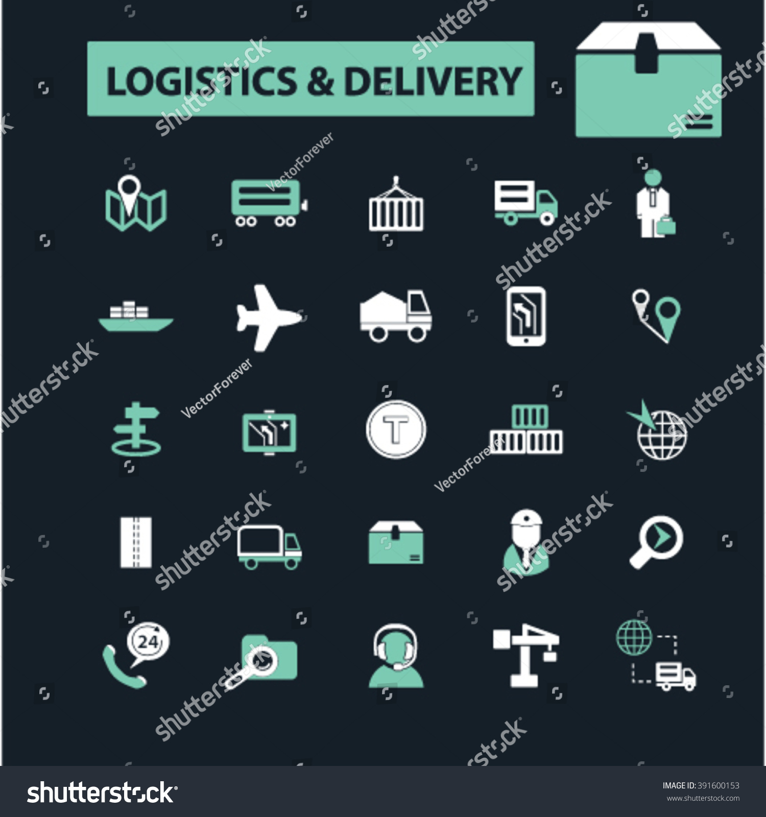 Logistics Delivery Icons Stock Vector (Royalty Free) 391600153 ...