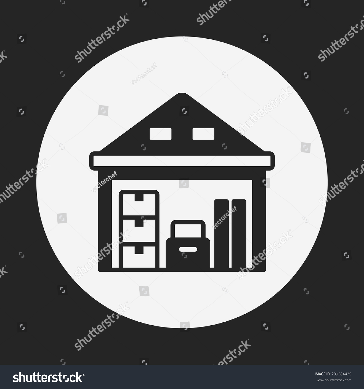 Logistics Freight Warehouse Icon Stock Vector (Royalty Free) 289364435 ...