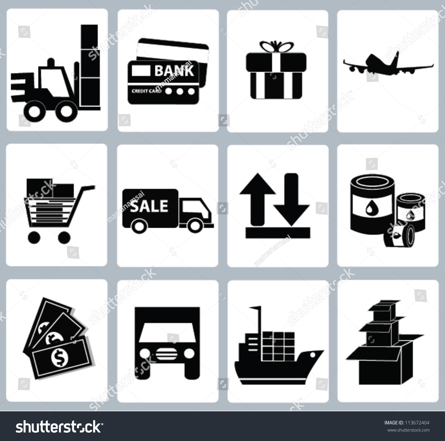 Logistics Icon Setand Resourcevector Stock Vector (Royalty Free) 113672404