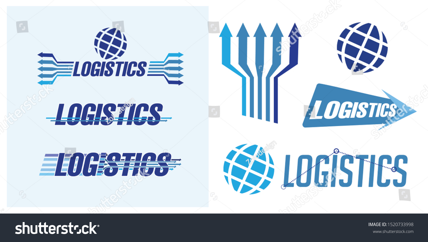 Logistics Logo Vector Concept Icons Stock Vector (Royalty Free) 1520733998