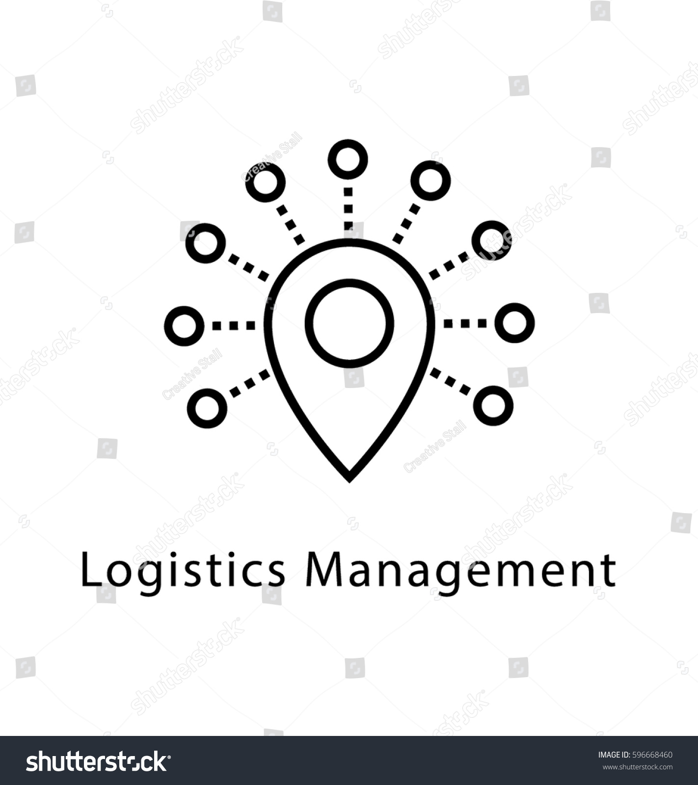 Logistics Management Vector Line Icon Stock Vector (Royalty Free) 596668460