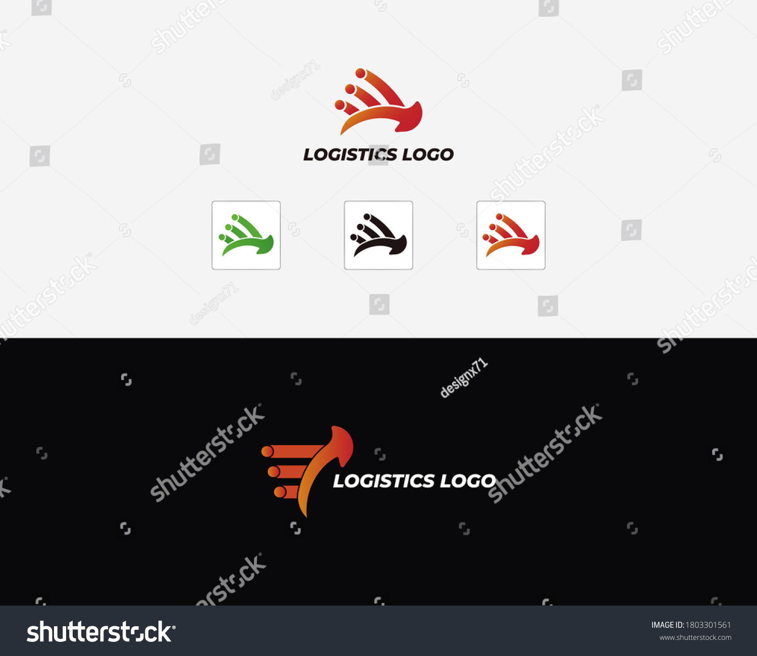 Logistics Service Logo Design Vector Template: เวกเตอร์สต็อก (ปลอดค่า ...