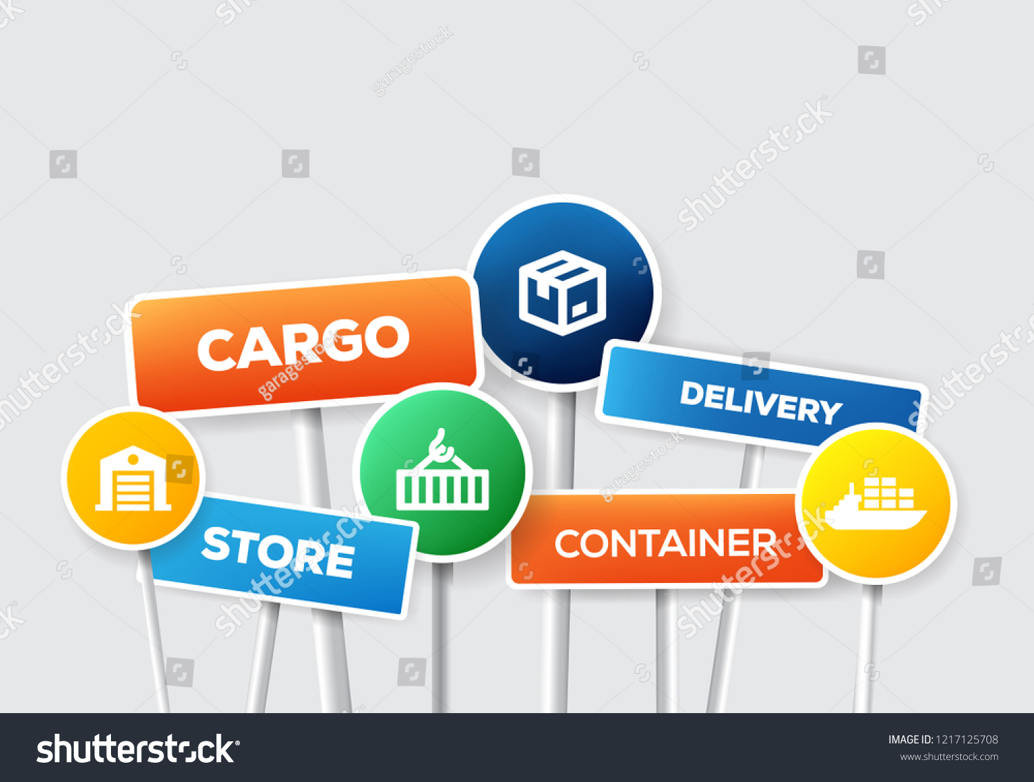 Logistics Signboard Concept Stock Vector (Royalty Free) 1217125708