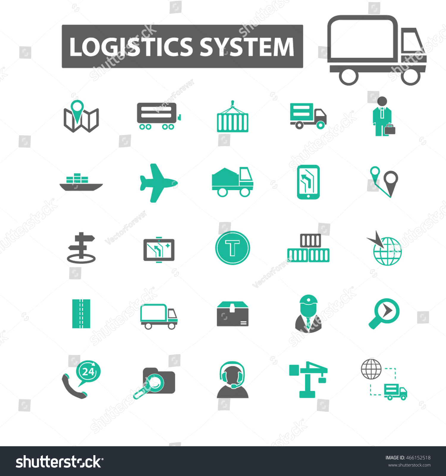 Logistics System Icons Stock Vector (Royalty Free) 466152518 | Shutterstock
