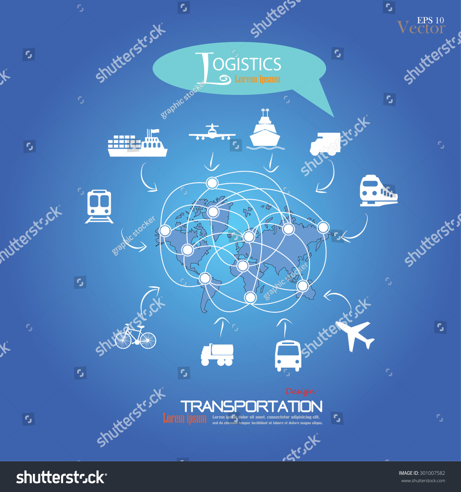 Logistics Technology Conceptlogistics Connection On World Stock Vector ...