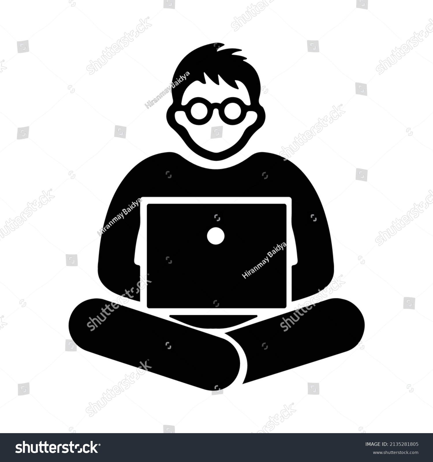 Logistics Working Man Icon Black Vector Stock Vector (Royalty Free ...