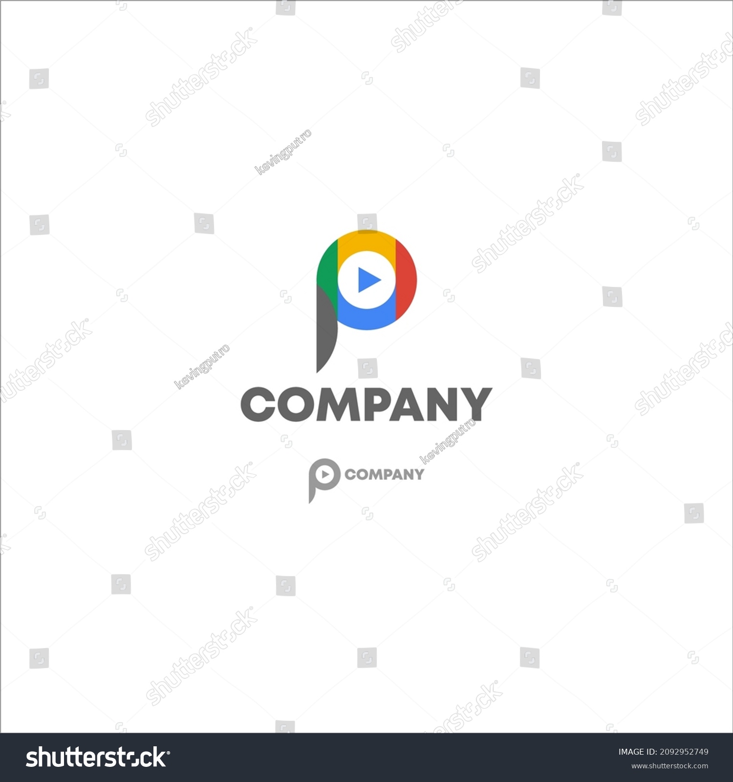 Logo Alphabet P Play Creative Vector Stock Vector (Royalty Free ...