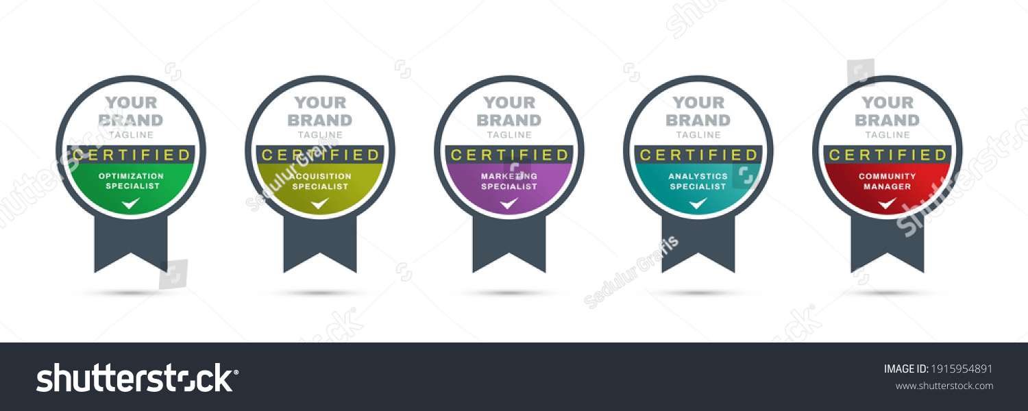 Logo Badge Certification Technical Analyst Internet Stock Vector ...