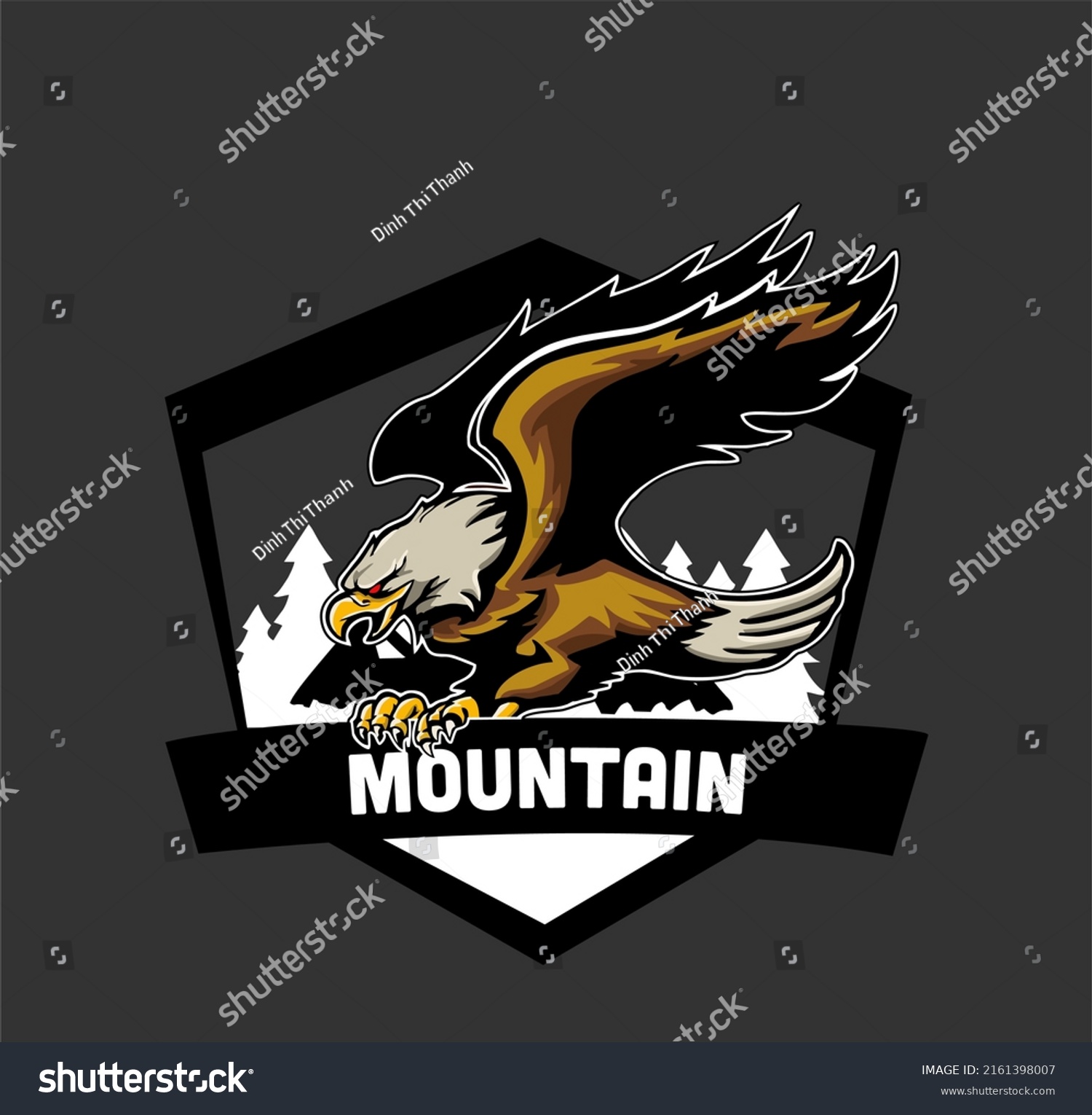 Logo Bald Eagle Mountan Stock Vector (Royalty Free) 2161398007 ...