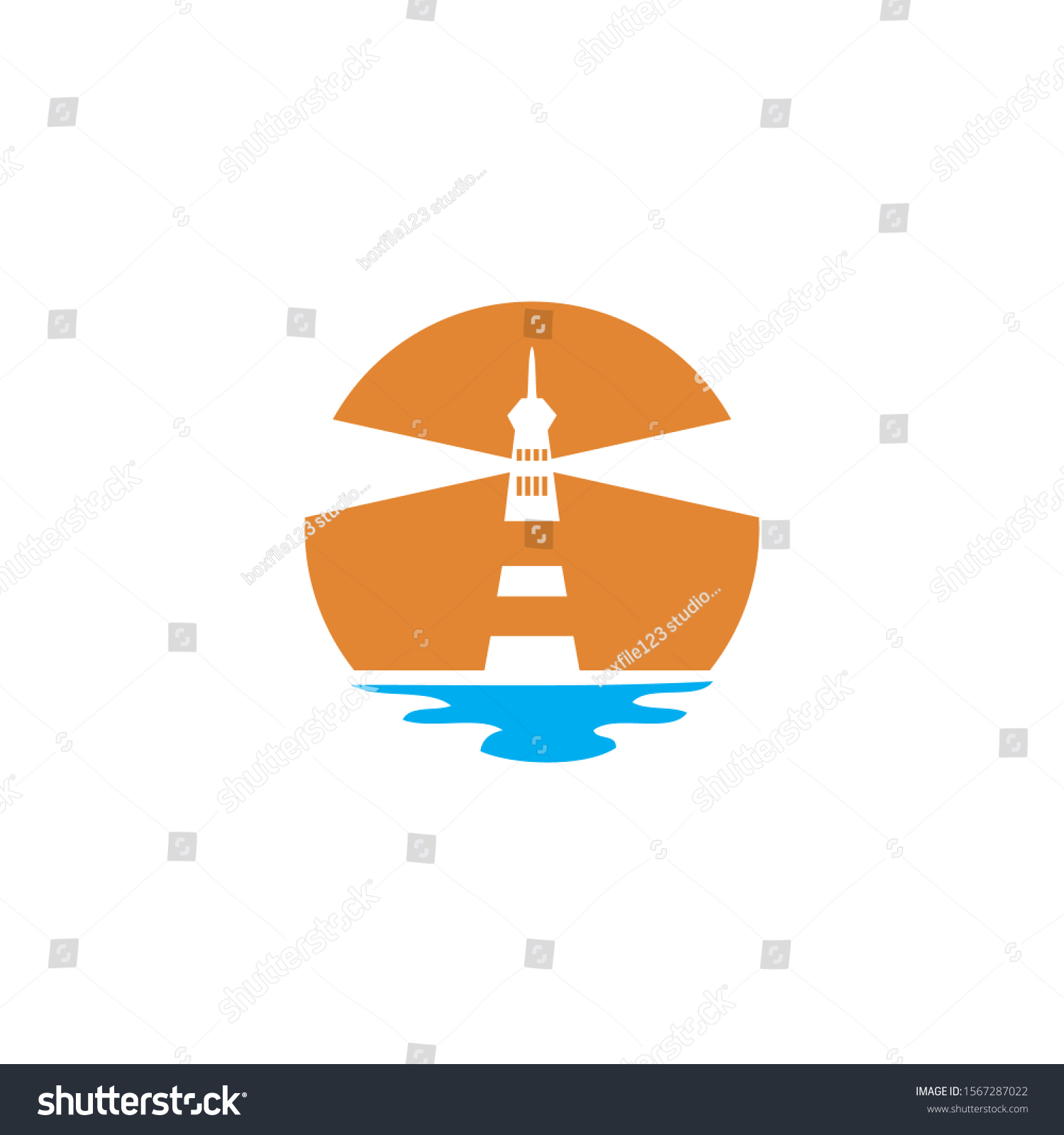 Logo Beacon Vector Ocean Marine Stock Vector (Royalty Free) 1567287022 ...