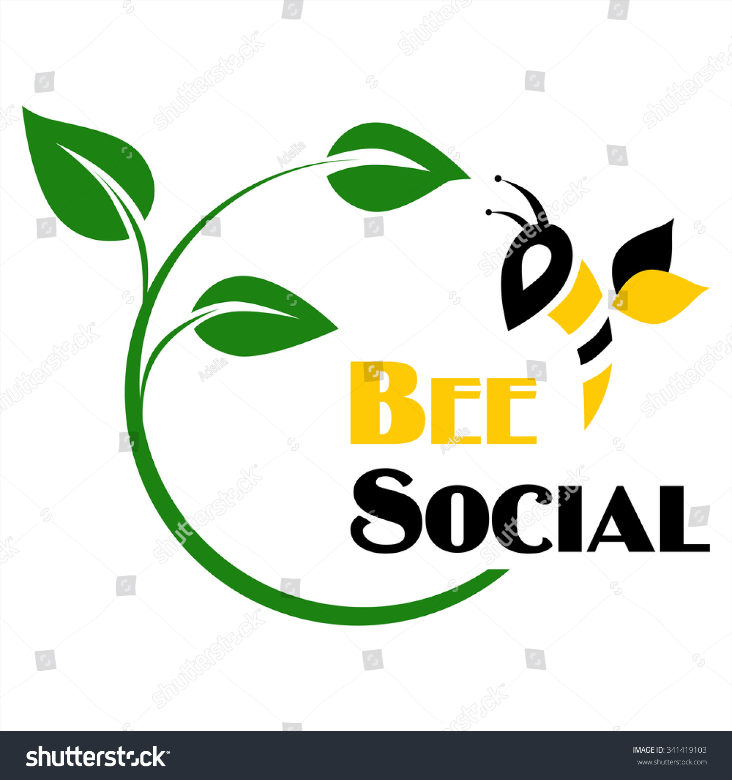 Logo Bee Social Stock Vector (Royalty Free) 341419103 | Shutterstock