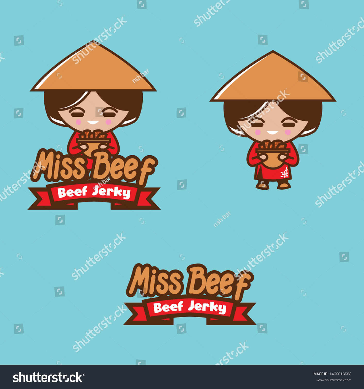 Logo Beef Miss Beef Jerky Stock Vector (Royalty Free) 1466018588