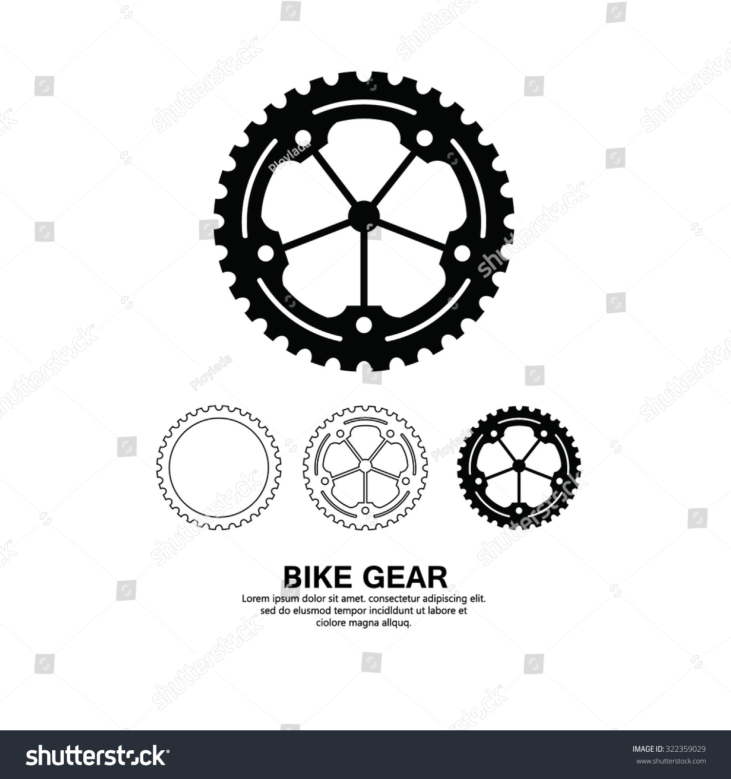 Logo Bike Gear Vector Stock Vector (Royalty Free) 322359029