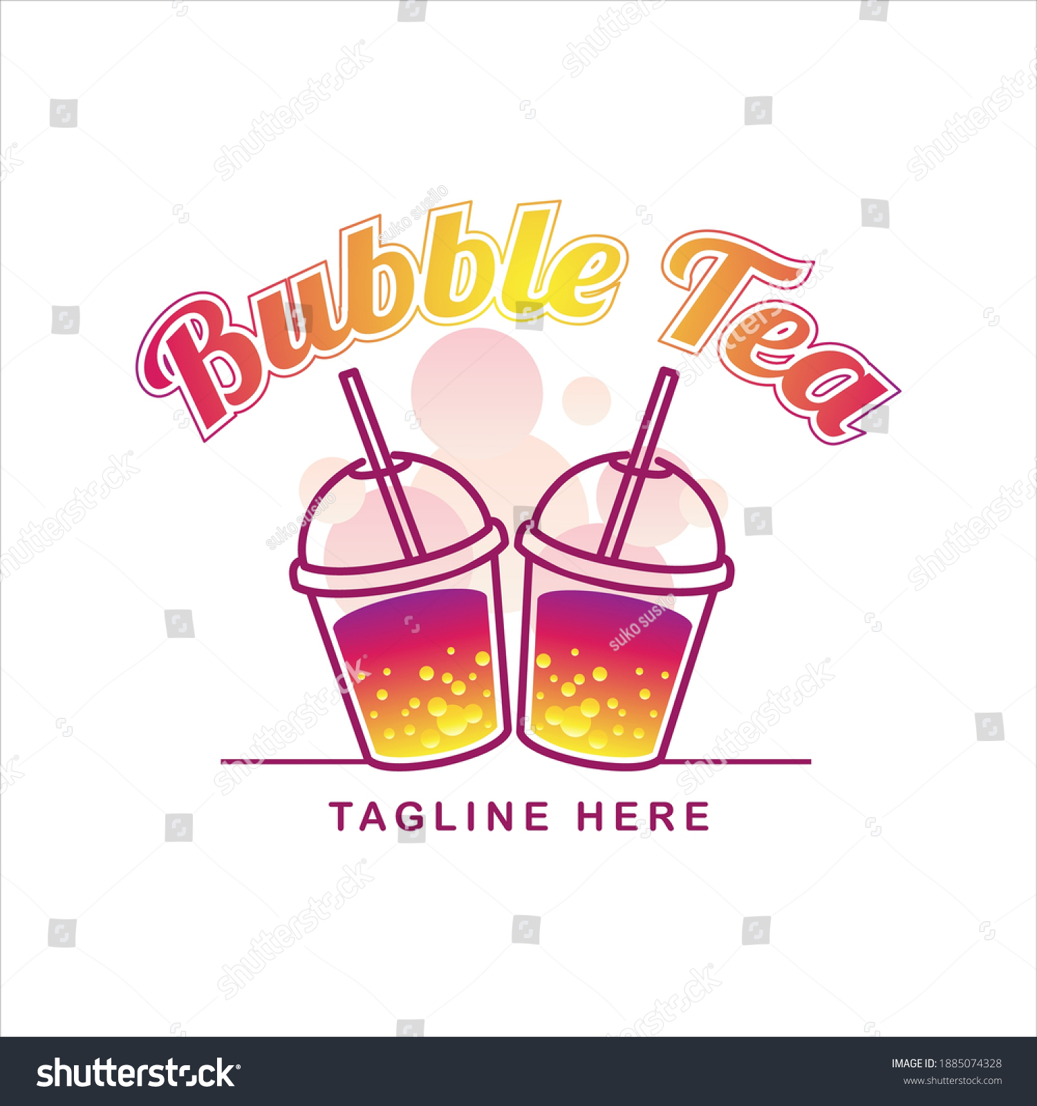 Logo Bubble Tea Illustration Vector Stock Vector (Royalty Free) 1885074328