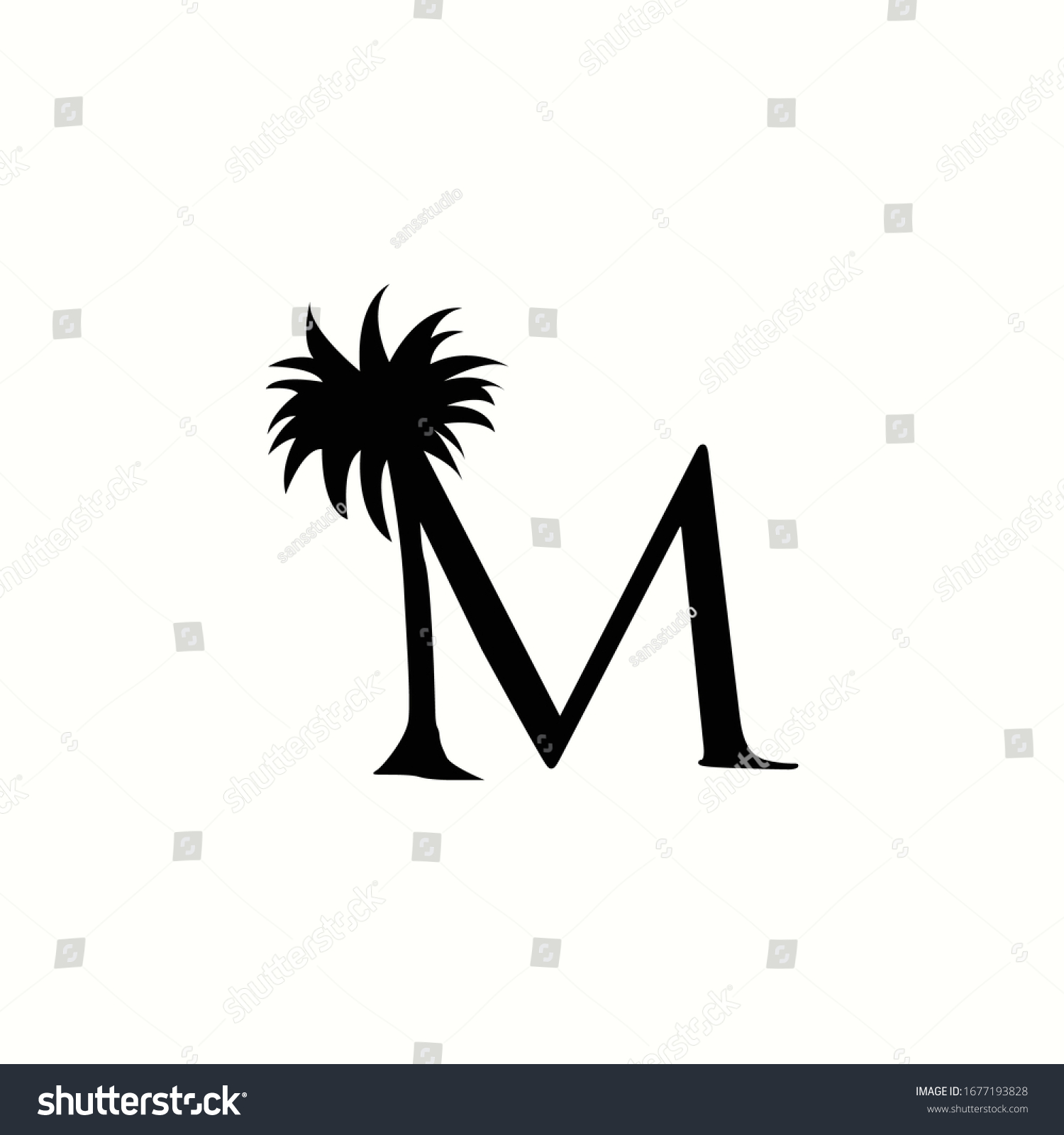 Logo Coconut Tree Letter M Vector Stock Vector (Royalty Free ...