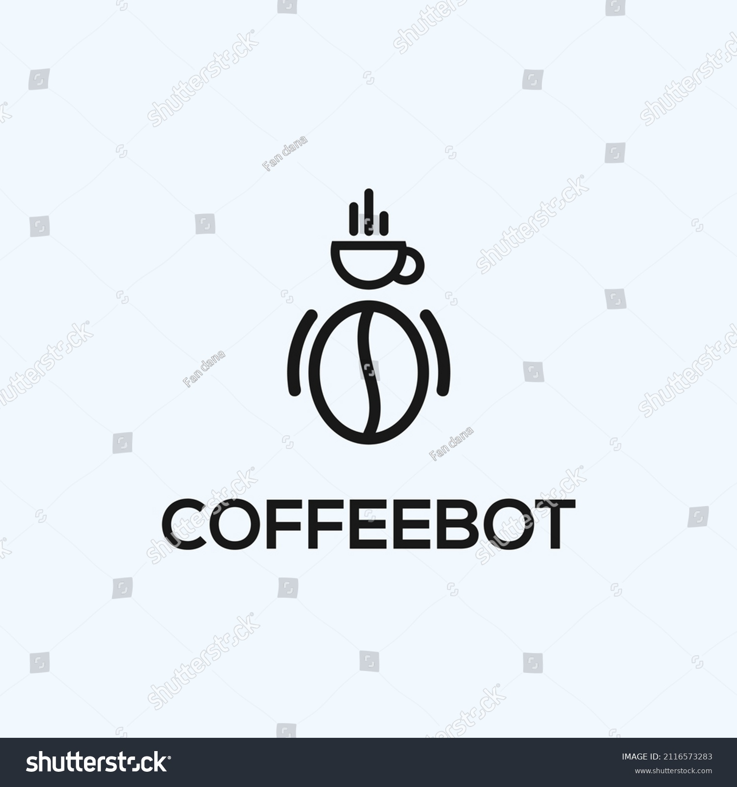 Logo Coffee Robot Restaurant Logo Stock Vector (Royalty Free) 2116573283