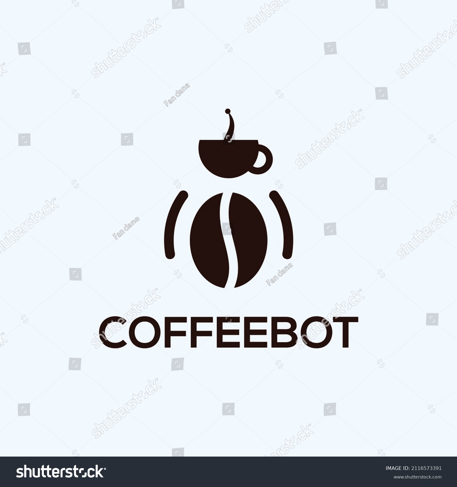 Logo Coffee Robot Restaurant Logo Stock Vector (Royalty Free) 2116573391
