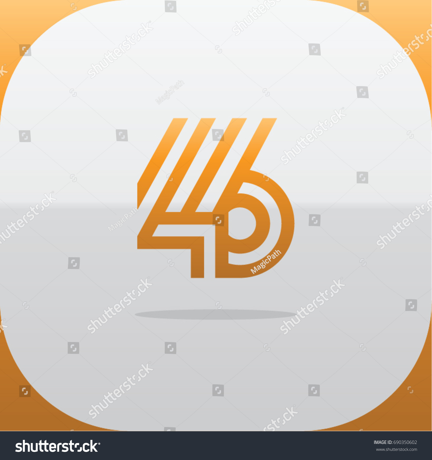 Logo Combinations Number 4 6 Stock Vector (Royalty Free) 690350602