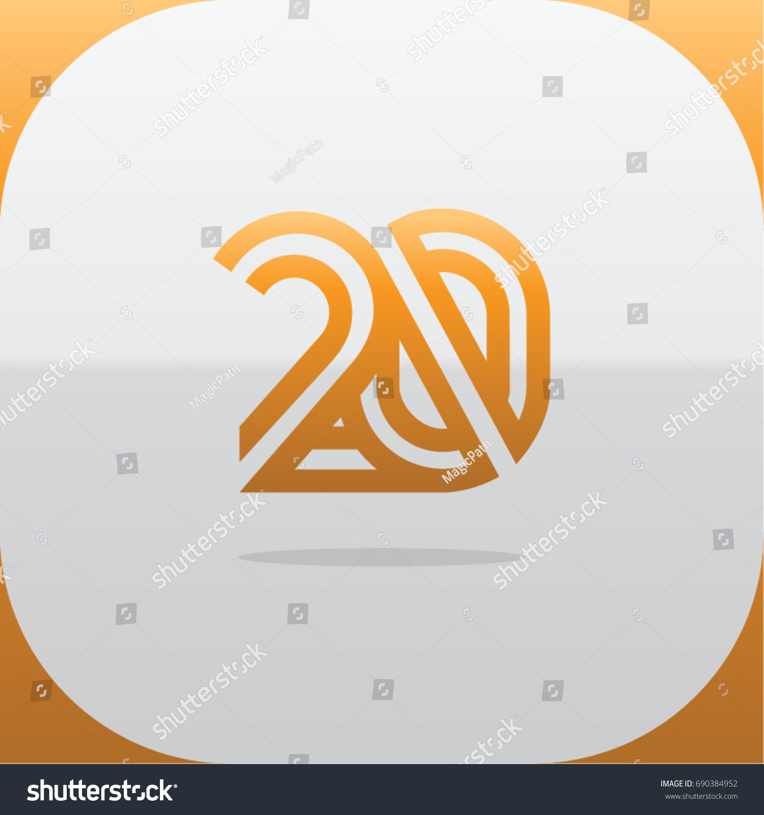 Logo Combinations Number 2 0 Stock Vector (Royalty Free) 690384952 ...
