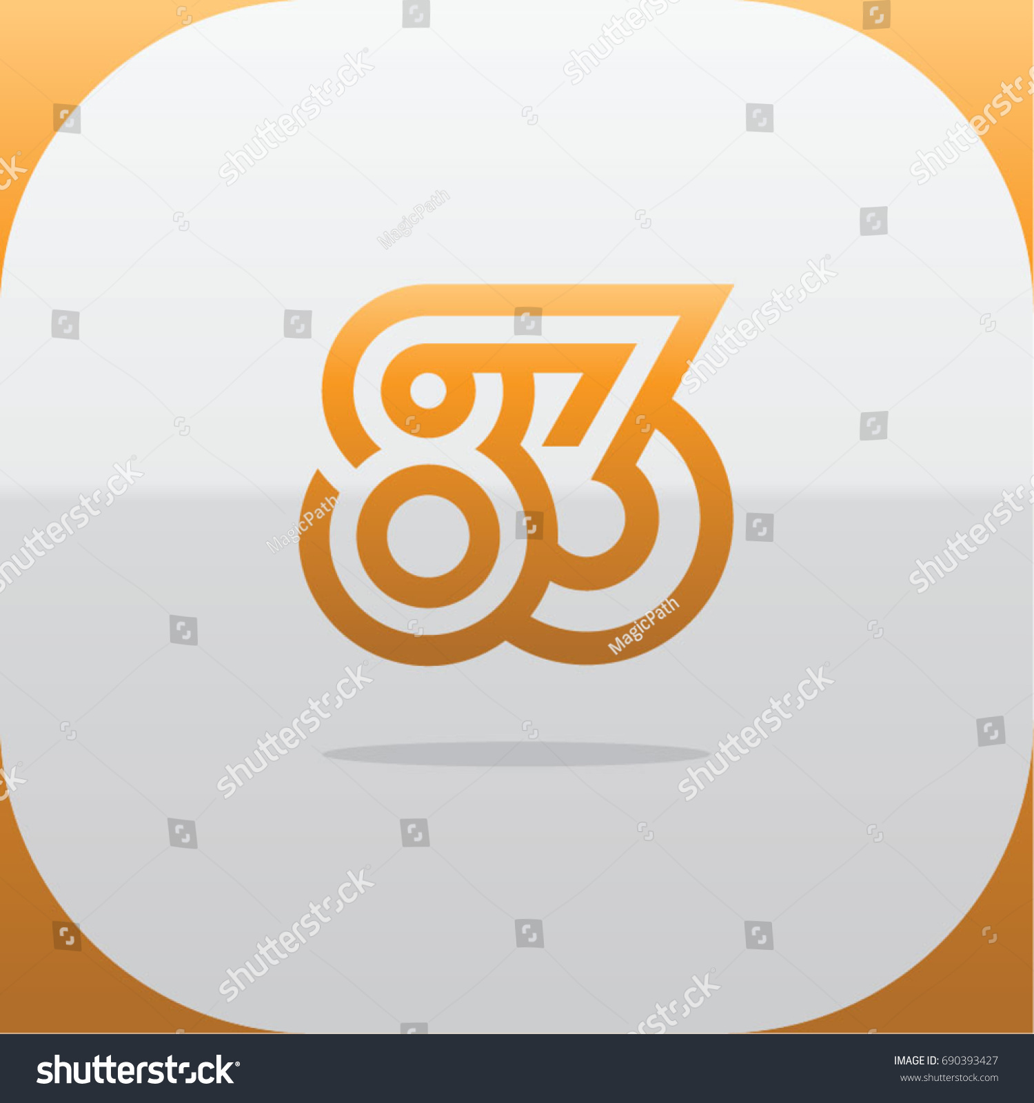 Logo Combinations Number 8 3 Stock Vector (Royalty Free) 690393427 ...