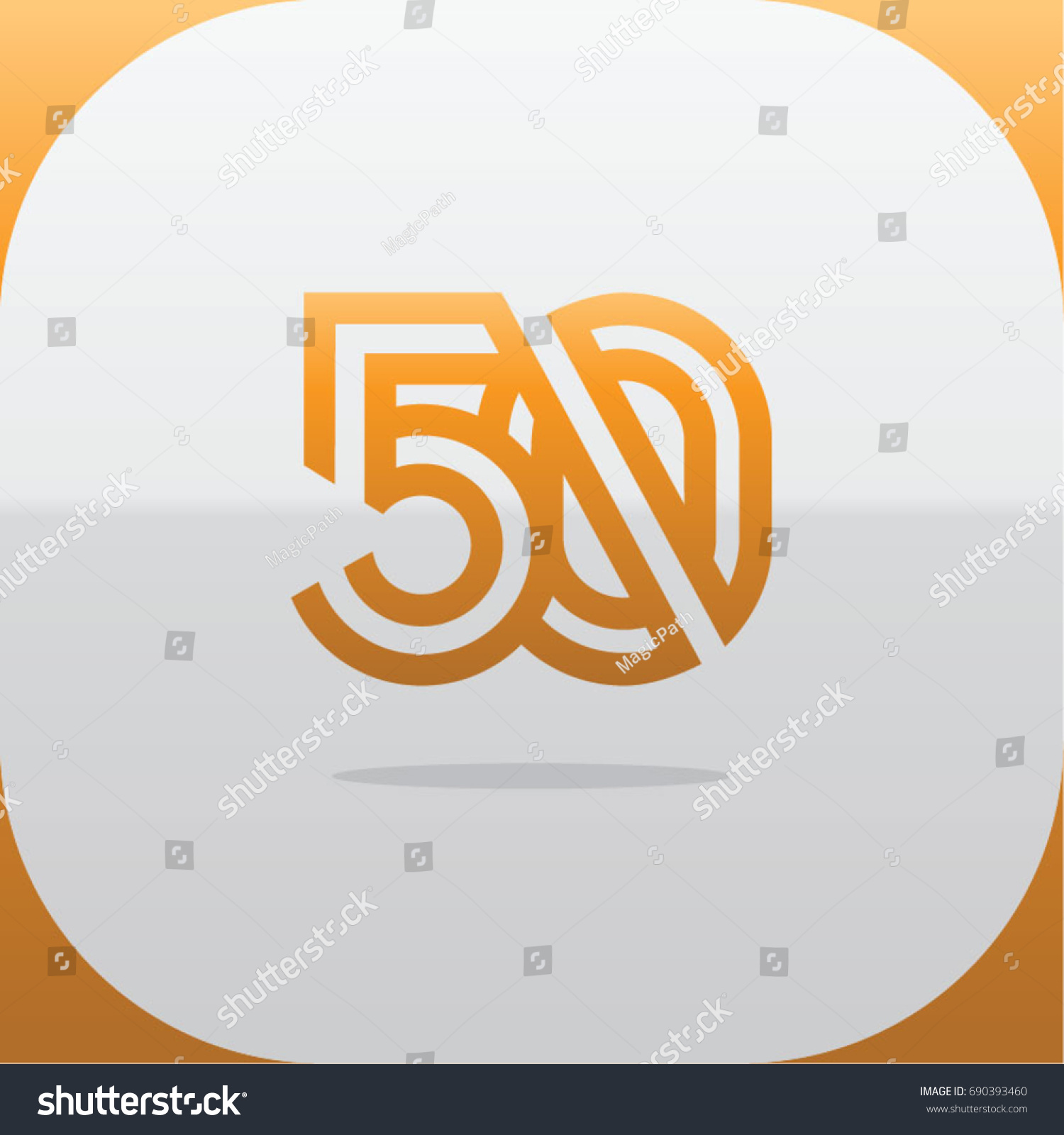 Logo Combinations Number 5 0 Stock Vector (Royalty Free) 690393460