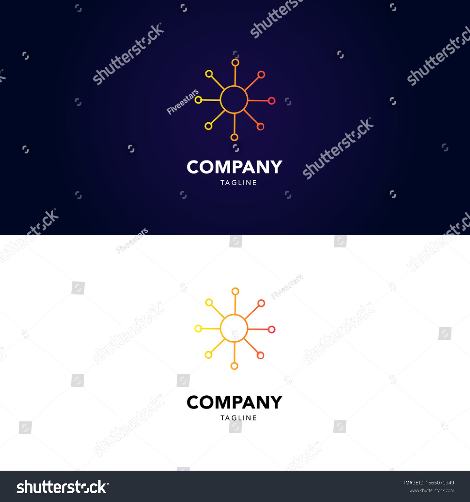 Logo Company Technology Connected Orange Element Stock Vector (Royalty ...