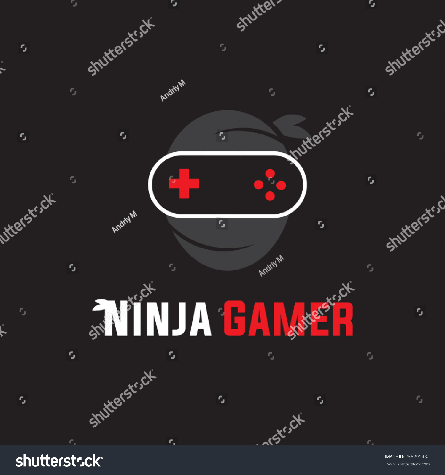 Logo Concept Ninja Gamer Stock Vector (Royalty Free) 256291432