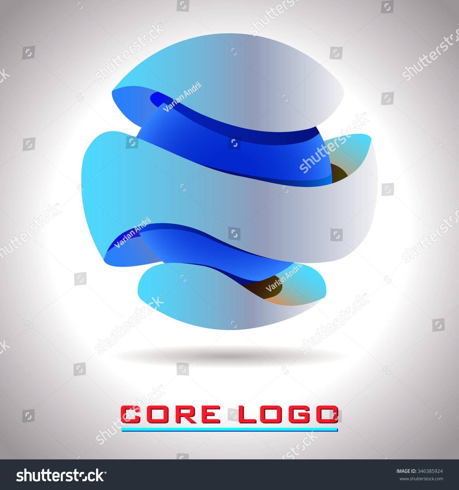 Logo Core Abstract 3d Emblem Vector Stock Vector (Royalty Free) 346385924