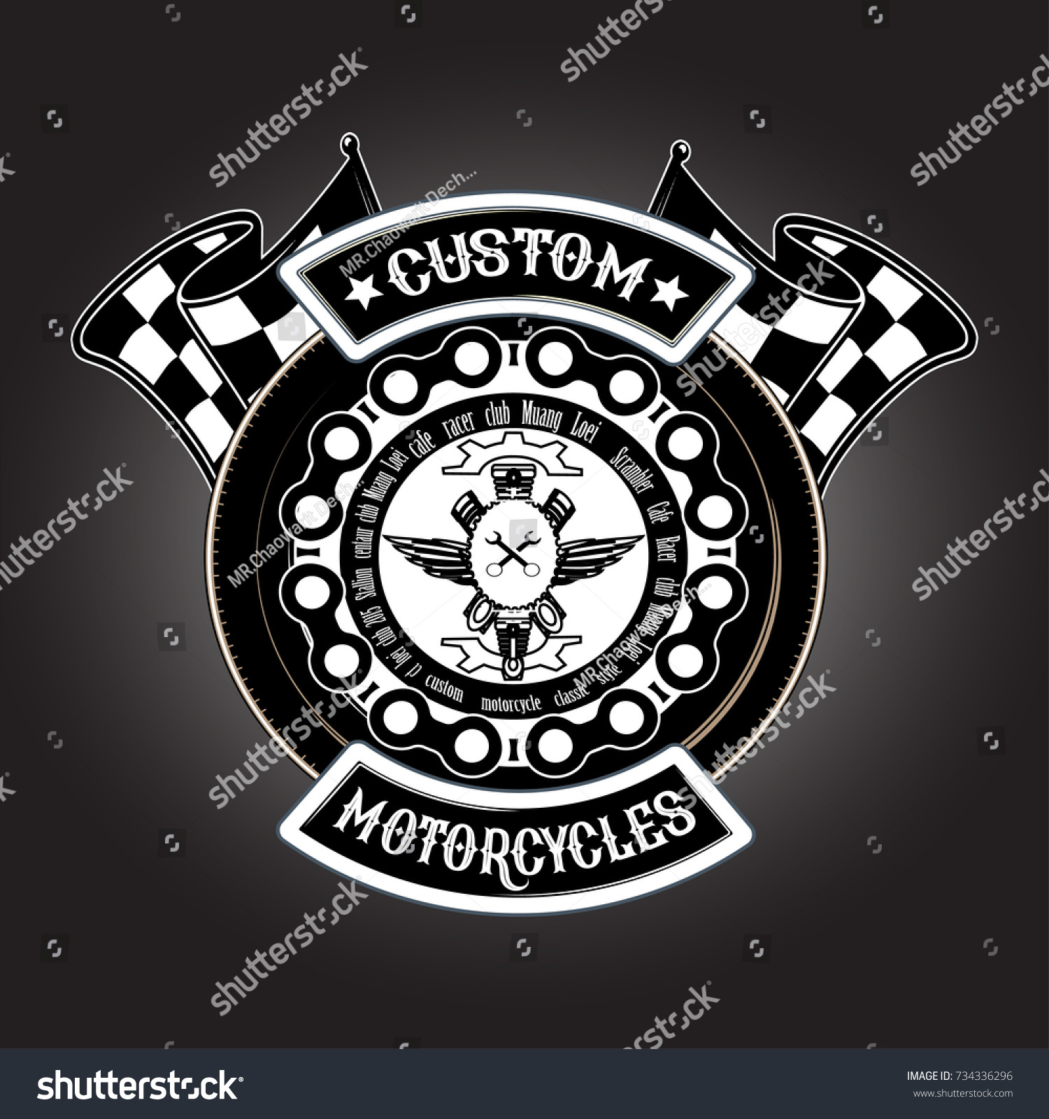 Logo Custom Motercycles Stock Vector (Royalty Free) 734336296 ...