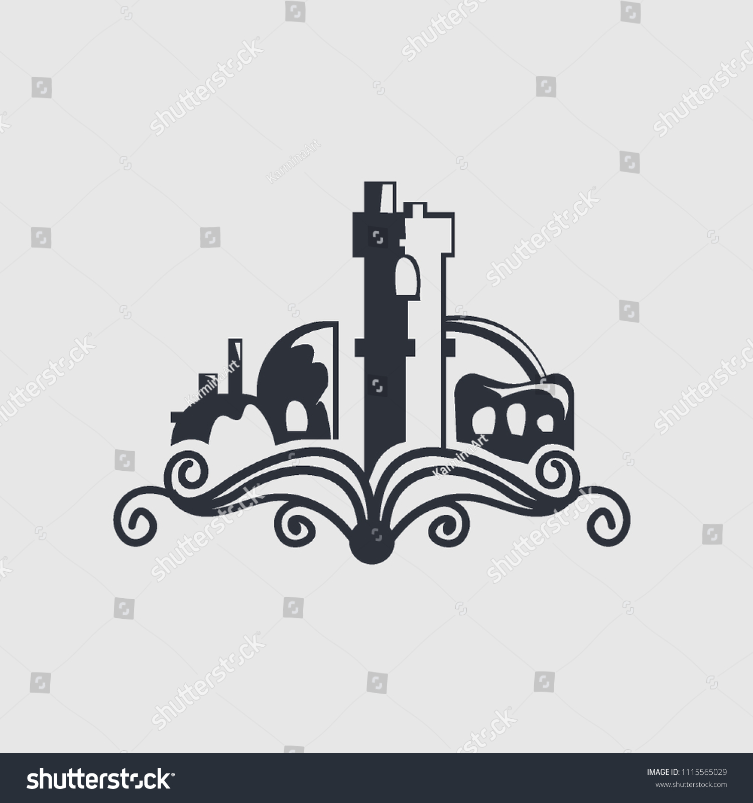 Logo Cute Castle Stock Vector (Royalty Free) 1115565029