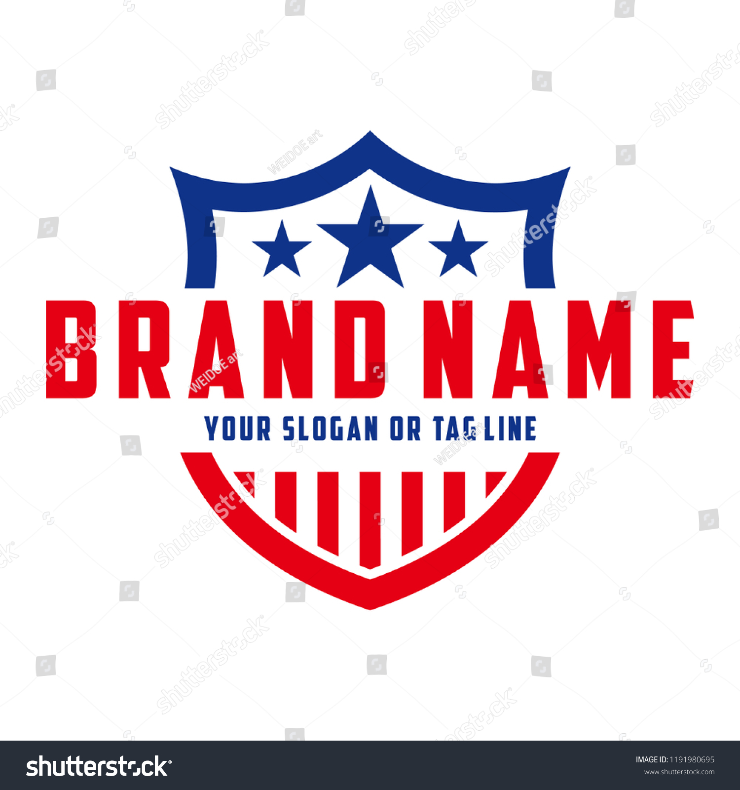 Logo Design American Shield Vector Template Stock Vector (Royalty Free ...