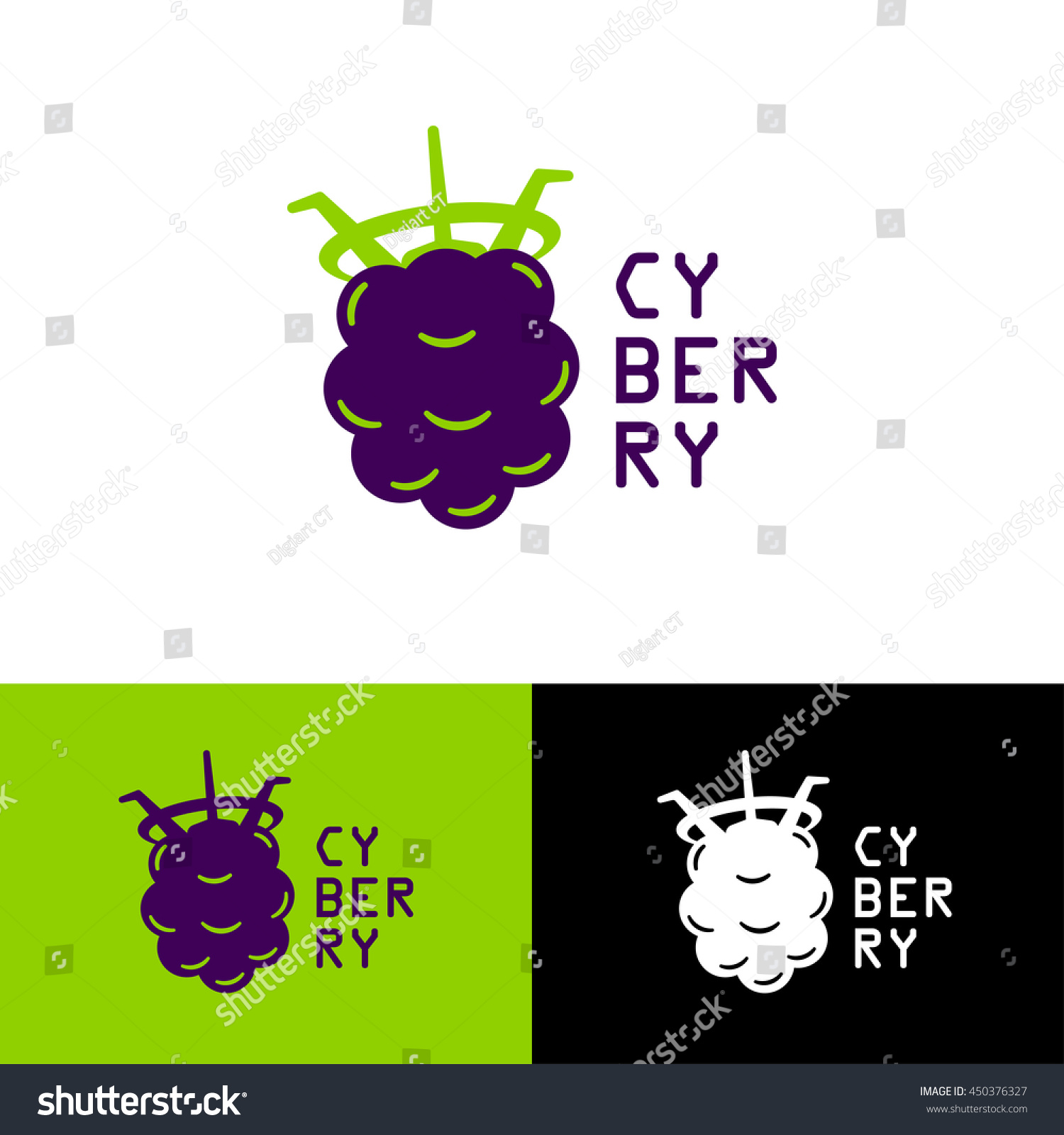 Logo Design Cyber Berry Vector Eps10 Stock Vector (Royalty Free ...