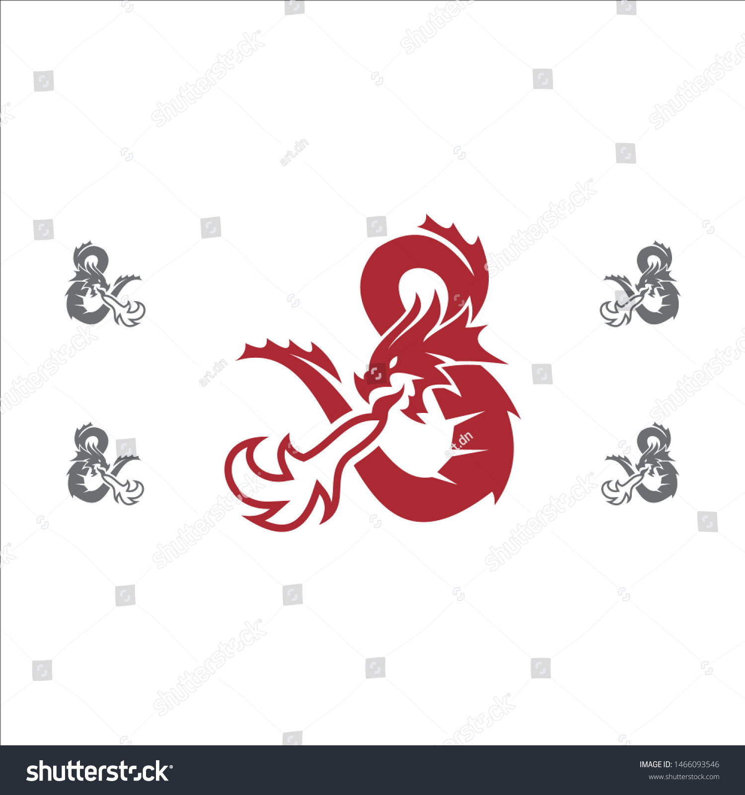 Logo Design Dragon Template Letter Simple Stock Vector (Royalty Free ...