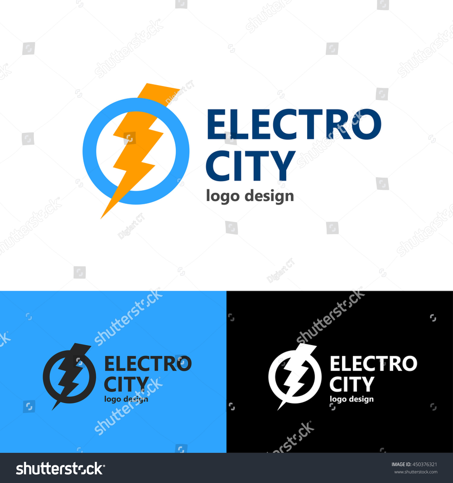 Logo Design Electro City Vector Eps10 Stock Vector (Royalty Free) 450376321