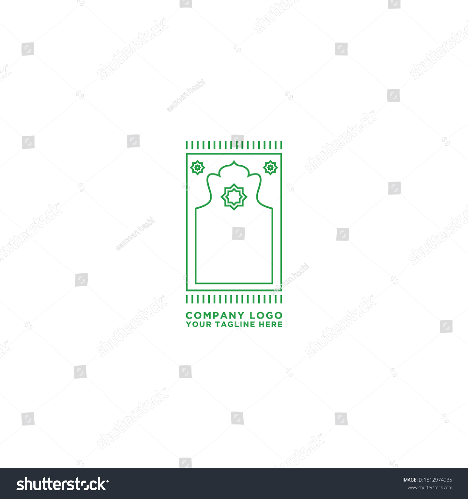 Logo Design Prayer Mat Vector Stock Vector (Royalty Free) 1812974935