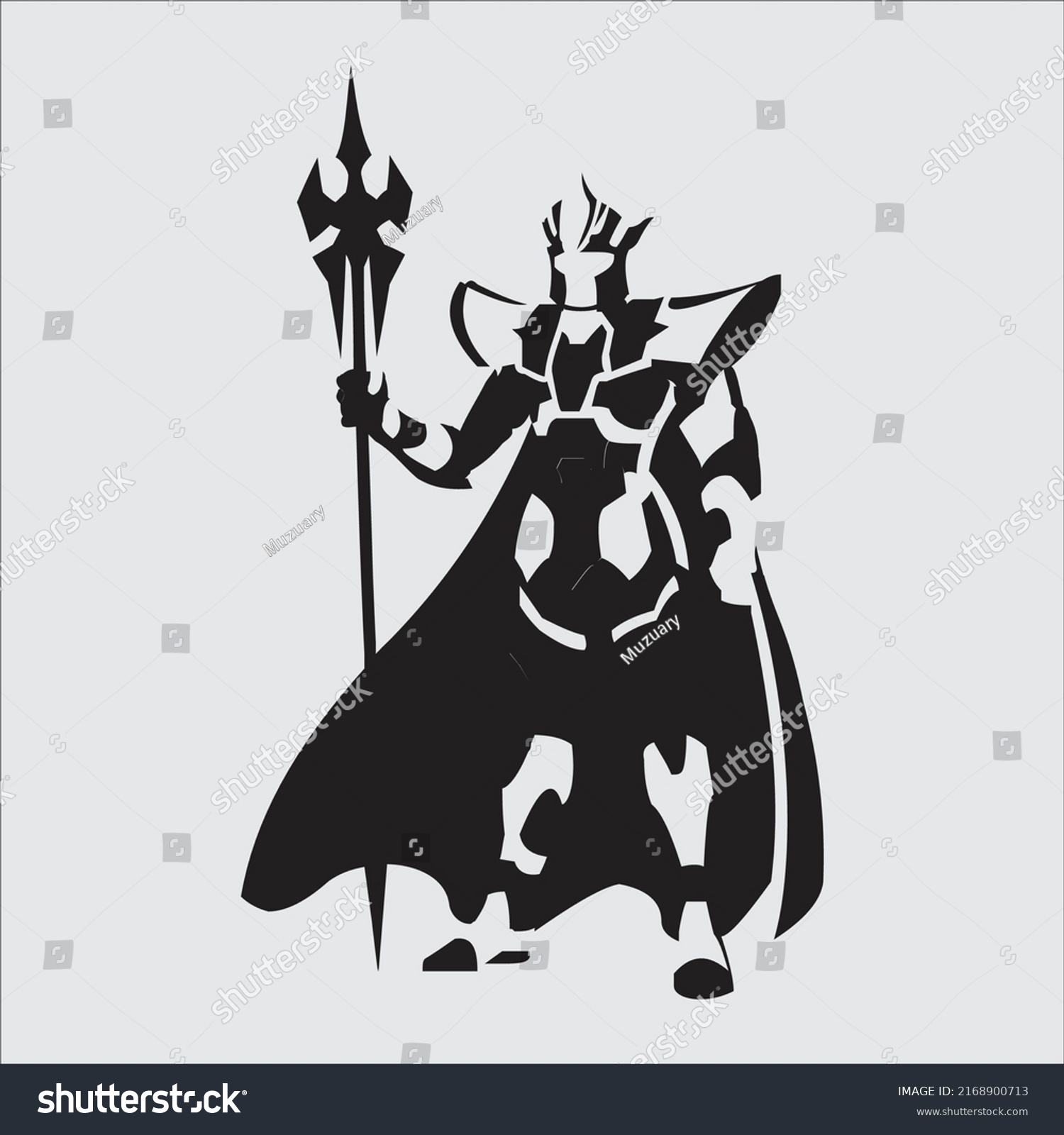 Logo Design Template Warrior Character Stock Vector (Royalty Free ...